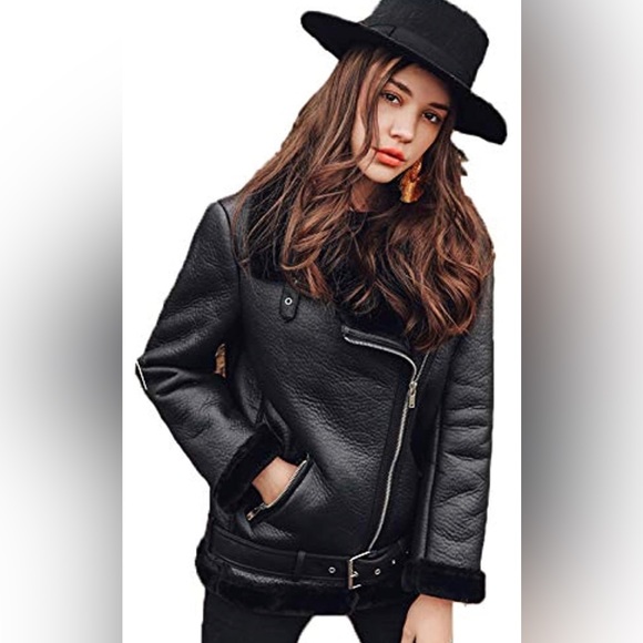 LY Varey Lin | Jackets & Coats | Ly Varey Lin Faux Shearing Moto Thick ...